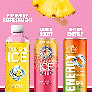 Sparkling Ice Pink Variety Pack, Flavored Sparkling Water, Zero Sugar, and Vitamins and Antioxidants, 17 fl oz, 12 count (Black Cherry, Peach Nectarine, Coconut Pineapple, Pink Grapefruit)