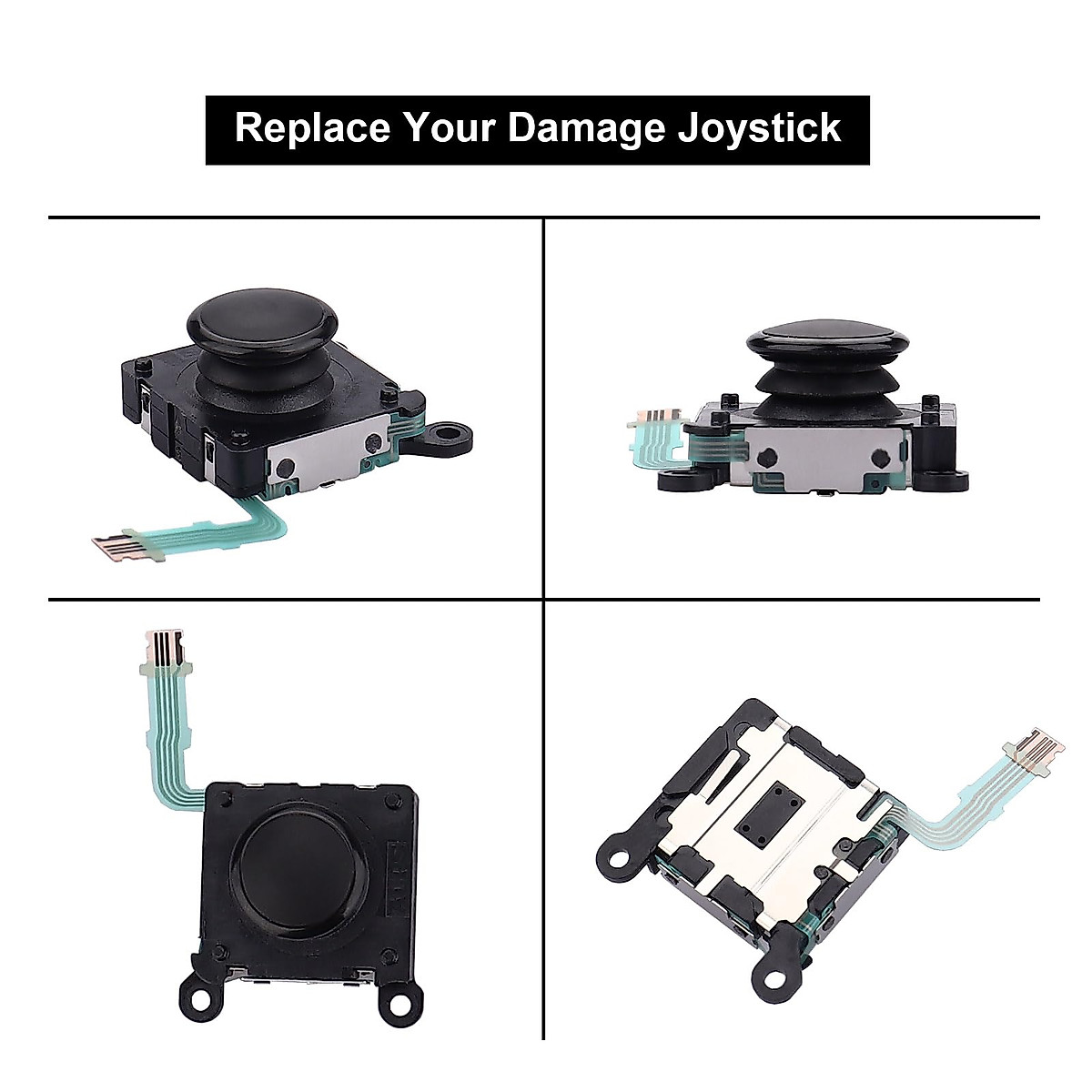 Ikpek 2-Pack Joysticks Replacement for PS Vita 2000 2001, Analog 3D Thumb Stick with Thumbstick Grips & Screws for PSV 2000