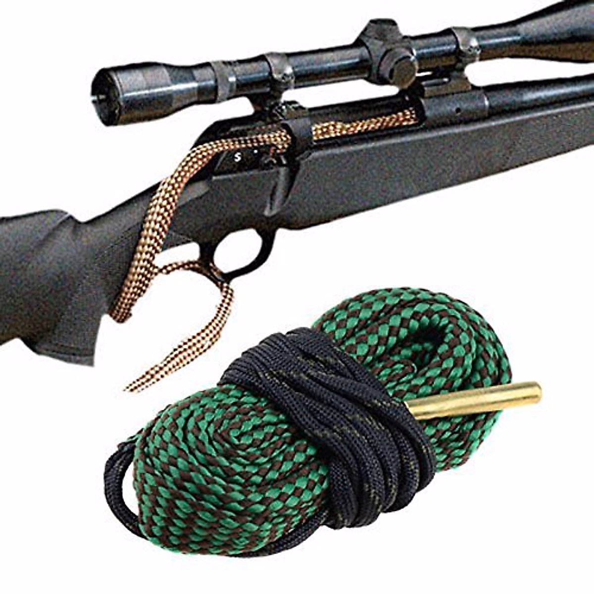 AIMEE-JL New Bore Cleaner .22 Cal .223 Cal & 5.56mm Gun Barrel Cleaning Rope Rifle/Pistol/Shotgun Brass Brush Cleaning Cord