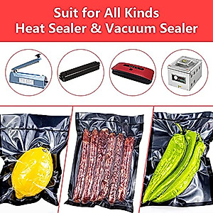 CANLENPK 2.7×4 Inch/7x10cm Mini Vacuum Sealer Bags,Small Precut Food Storage Bag,Seal Meal Snack Fruit Nut,Boil Steam Heat Freeze,Commercial Grade Heavy Duty Sealable Bags(100PCS,Black Back)