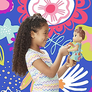 Baby Alive Baby Lil Sounds: Interactive Brown Hair Baby Doll for Girls & Boys Ages 3 & Up, Makes 10 Sound Effects, Including Giggles, Cries, Baby Doll with Pacifier