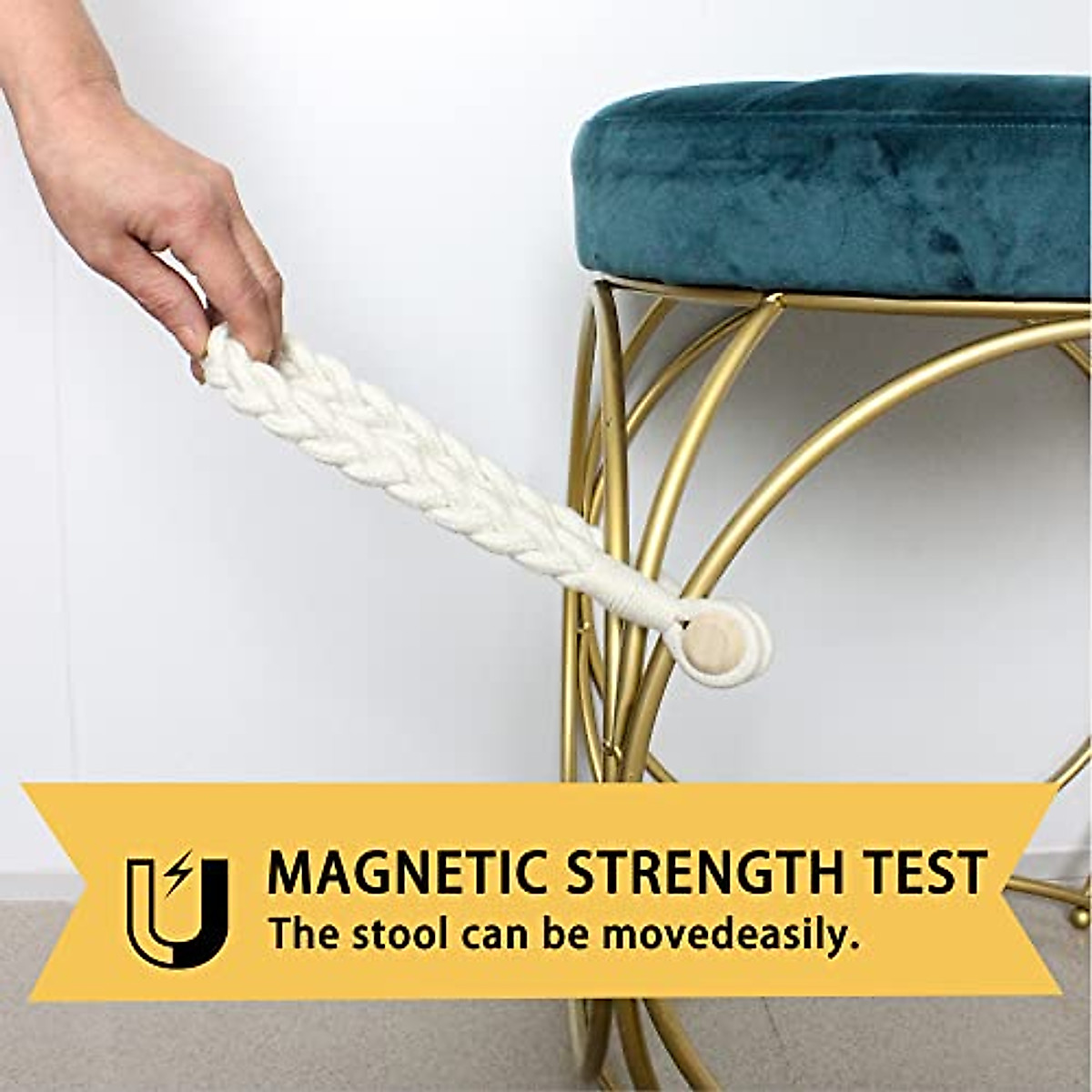 VENLOIS Strong Magnetic Curtain Tiebacks White 2pcs Heavy Duty Curtain Rope Tieback Curtain Holdbacks Holders for Home Bedroom Office Decorative Curtain