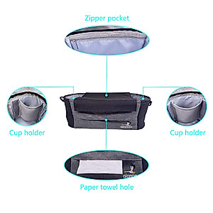Stroller Organizer with Cup Holder, Large Capacity Portable Stroller Organizer. Multifunctional Universal Stroller Organizer-The best gift for a new mother