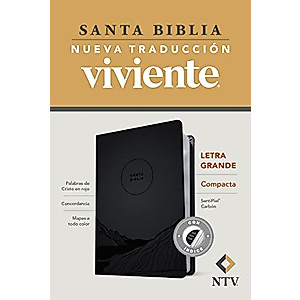Santa Biblia NTV, Edición compacta, letra grande (SentiPiel, Carbón, Índice, Letra Roja) (Spanish Edition)
