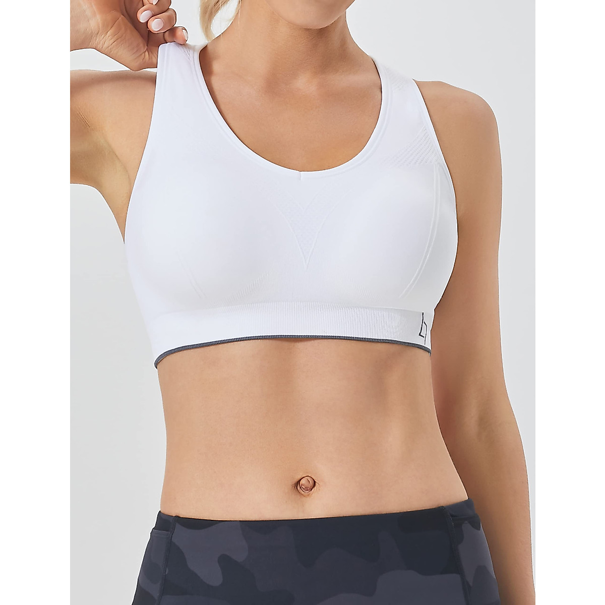 FITTIN Sports Bras for Women Padded: Seamless Cross Back Bras 4 Pack for Workout Yoga