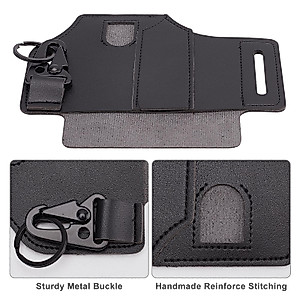 GORGECRAFT Multitool Sheath for Belt EDC Leather Belt Pocket Organizer Holster Flashlight Leatherman Sheath Pen Pouch Holder Keychain Clip Practical Belt for Men Key Fob Clip（Brown