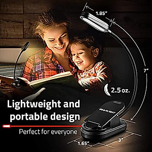 GearLight Rechargeable Book Light for Reading in Bed - Stocking Stuffers 2 Pack Adjustable LED Clip-on Reading Light for Books in Bed - Reading Lamp Book Accessories for Adults & Kids