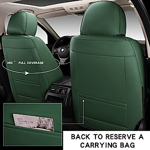 BLINGBEAR Full Coverage Faux Leather Car Seat Covers Full Set Fit for Cars Trucks Sedans SUVs in Auto Interior Accessories (Green)