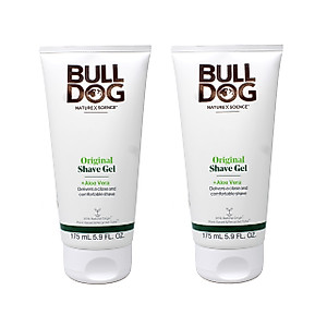 Bulldog Original Shave Gel for Men, Aloe Vera Enriched, Delivers a Close & Comfortable Shave, 95% Natural Origin, 5.9 fl oz (Pack of 2)