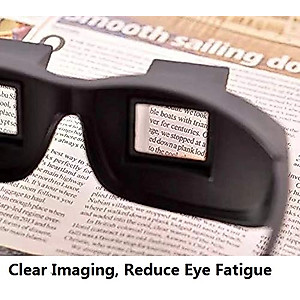 Flammi Lazy Glasses Prism Glasses Horizontal Spectacles Lie Down for Reading/Watching TV (Plastic, Black)