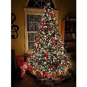 OZS Connectable Outdoor String Lights Waterproof, 2Pack 164ft 400 LED Christmas Tree Lights, 8 Modes Green Wire String Lights for Holiday Party Christmas Decorations, Warm White