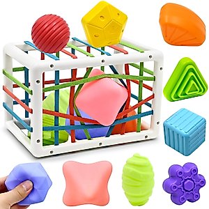 AiTuiTui Montessori Baby Toys for 1 Year Old Boy Girl Gifts, Shape Sorter Baby Toys 6 12 18 Months Early Learning Sensory Bin with 3 Soft Textured Balls, Toddlers Toy for Age 1 2 3 Autistic Children