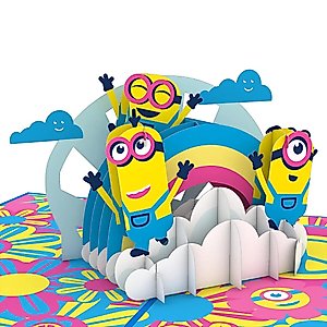 Lovepop Groovy Minions Pop Up Birthday Card 5 x 7” – Birthday Card for Son or Daughter – 3D Pop-Up Greeting Card, Funny Birthday Card for Kids