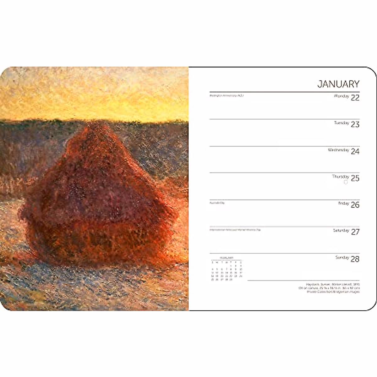 Monet Weekly Engagement Calendar 2024, Planner 6.5" x 8.5" Spiral Bound