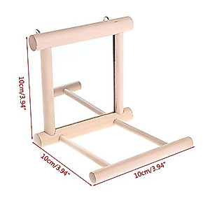 PIVBY Bird Mirrors Lovebird Toys Perches for Bird cages Interactive Hanging Play Toy for Parrot Macaw African Greys Budgies Cockatoo Parakeet Cockatiels Conure Lovebird