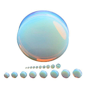 Pierced Owl Opalite Concave Double Flared Saddle Plugs, Sold as a Pair (11.2 mm (7/16"))