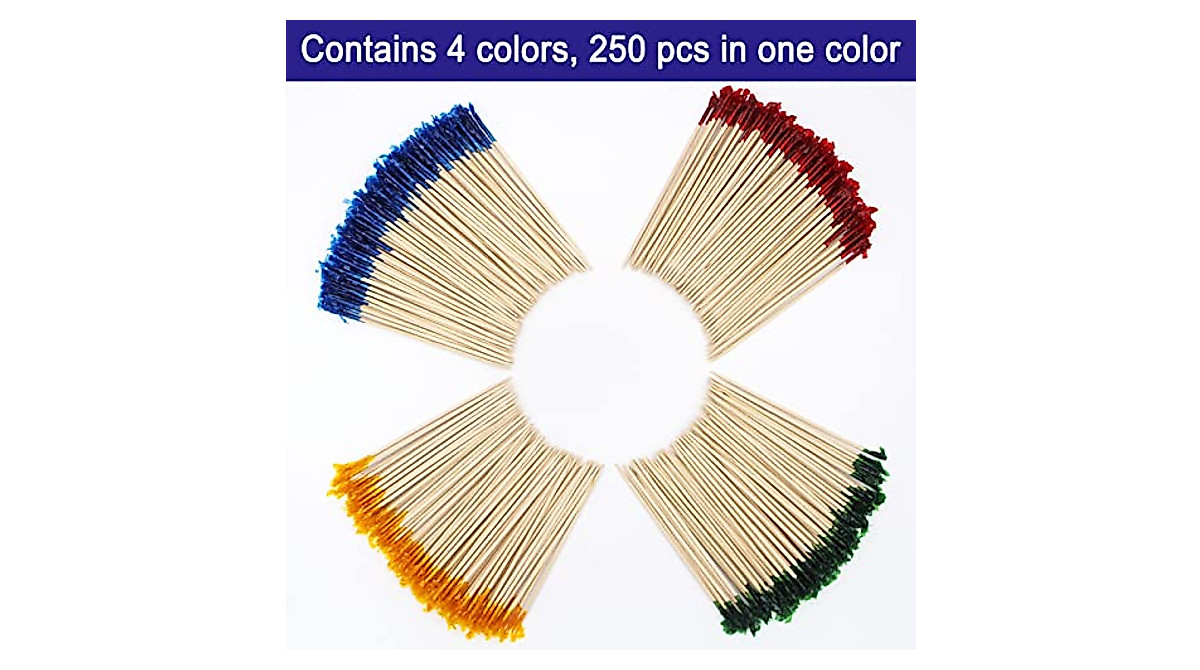 BLUE TOP Wood Frill Picks - 1000 Colorful Toothpicks