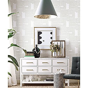 RoomMates RMK12214PL Nikki Chu Ivory White Zulu Signature Peel and Stick Wallpaper
