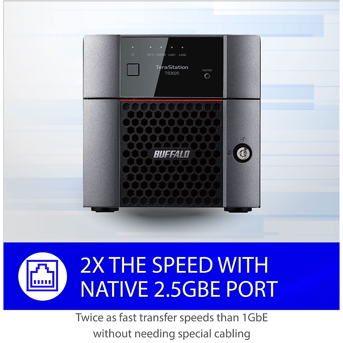 BUFFALO TeraStation 3220DN 2-Bay SMB 8TB (2x4TB) Desktop NAS w/Hard Drives Included Network Attached Storage