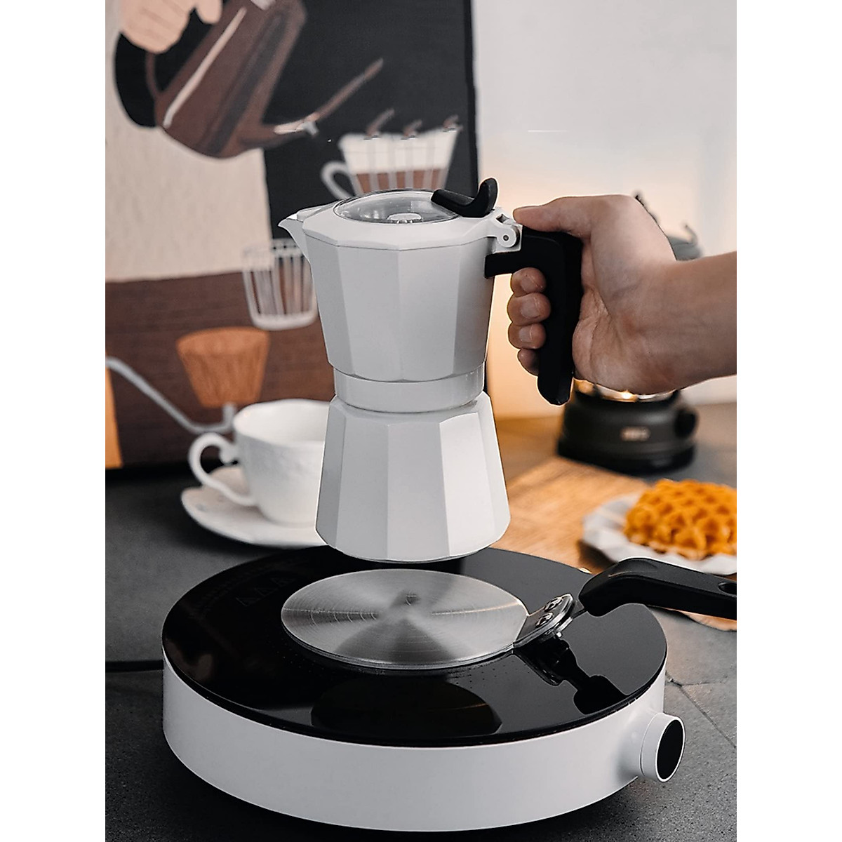 Heat Diffuser Plate for Gas Stove, Diffuser Plate Induction Cooktop Aapter Plate, Simmer Induction Converter Plate for Moka Pot Cookware Acessoriess 5inch