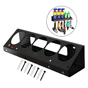Generic Spray Bottle Organizer Wall Mounted Pneumatic Tools Holder Garage Organiser Sturdy Black Easy Installation Tools Storage Rack