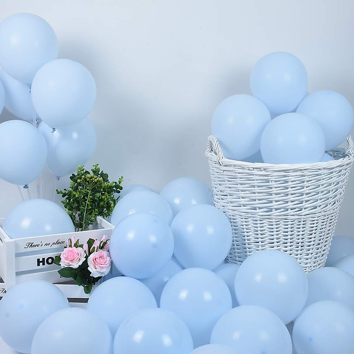 BEISHIDA 100 Pack 10 Inch Thicken Light Blue Balloons,Large Macaron Blue Latex Helium Balloons For Birthday Wedding Reception Bridal Shower Party Decorations Supplies