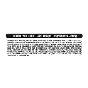 Claxton Fruit Cake - 2-1 Lb. DARK Recipe - Each Cake Individually Wrapped For Freshness