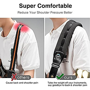 LEKATO Bass Guitar Strap for Heavy Bass and Guitars with 3.5” Wide Bass Guitar Strap Padded Thickened Foam Bass Strap Adjustable Length from 45" to 55" Bass Guitar Straps with 2 Strap Locks & 6 Picks