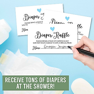 Hadley Designs 25 Baby Shower Diaper Raffle Tickets For Baby Shower Boy - Blue Baby Shower Games For Boys, Diaper Raffle Cards, Baby Raffle Tickets, Baby Shower Invitation Inserts, Baby Shower Ideas