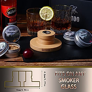 SITOO Cocktail Smoker, Old Fashioned Whiskey Smoker Kit w/ 4 Wood Shavings,Cocktail Smoker Kit for Cocktails, Meat, Whiskey, Desserts