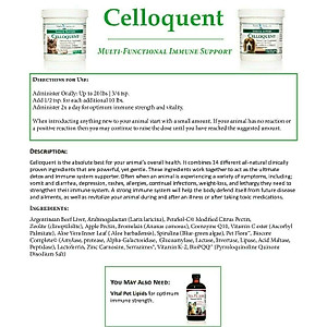Vitality Science Celloquent for Dogs | Enhanced Immune Support | Maintains Proper Gut pH | Boosts Organ Function | Aids Detoxification & Healthy Inflammatory Response | 100% Safe and Natural (120g)
