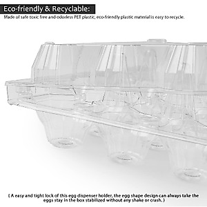 AYAYGD 40 Pack Egg Cartons Cheap Bulk 12 Count,Clear Plastice Bulk Egg Cartons for Chicken Eggs,Reusable Egg Carton for Family,Chicken Farm,Markets Display - Egg Holder, Egg Containers for Fresh Eggs
