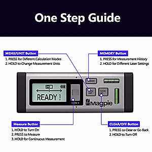 The First Bilateral Laser Measurement Tool - MAGPIE VH-80, 262ft/80m Dual Laser Distance Meter with Bluetooth App Connection, Laser Measure with 2 Bubble Levels for Fast, Precise Results