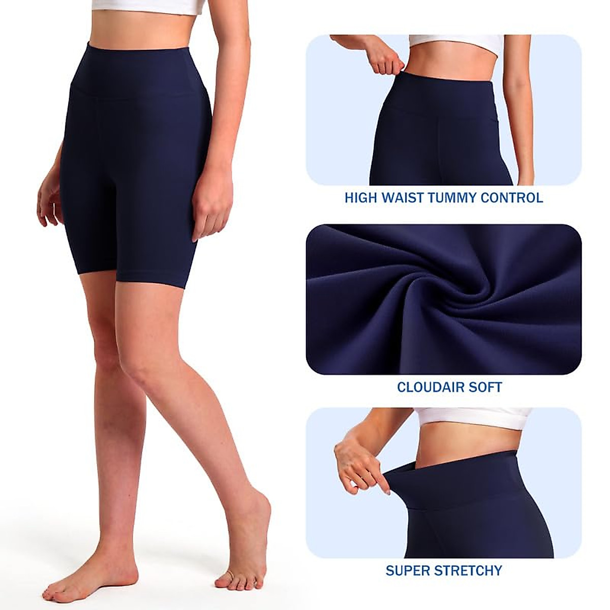 VALANDY Yoga Shorts for Women High Waist Biker Shorts Casual Lounge Shorts Buttery Soft Squat Proof