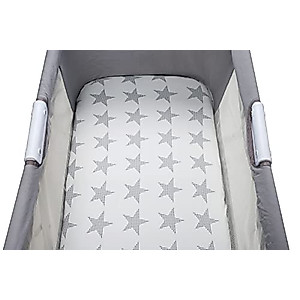 Bassinet Fitted Sheets 4 Pack for Baby Boy and Girl, Stretchy Soft Knitted Sheet Universal for Hourglass Oval and Rectangle Bassinet Mattress, Unisex Stripe Star Cloud and Arrow Printing