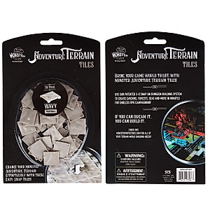 Monster Adventure Terrain- 50pc Wavy Style Tile Expansion Pack-Paintable 1"x1" Tile Set- Easy Snap Creates Amazing Tabletop Terrain in Minutes