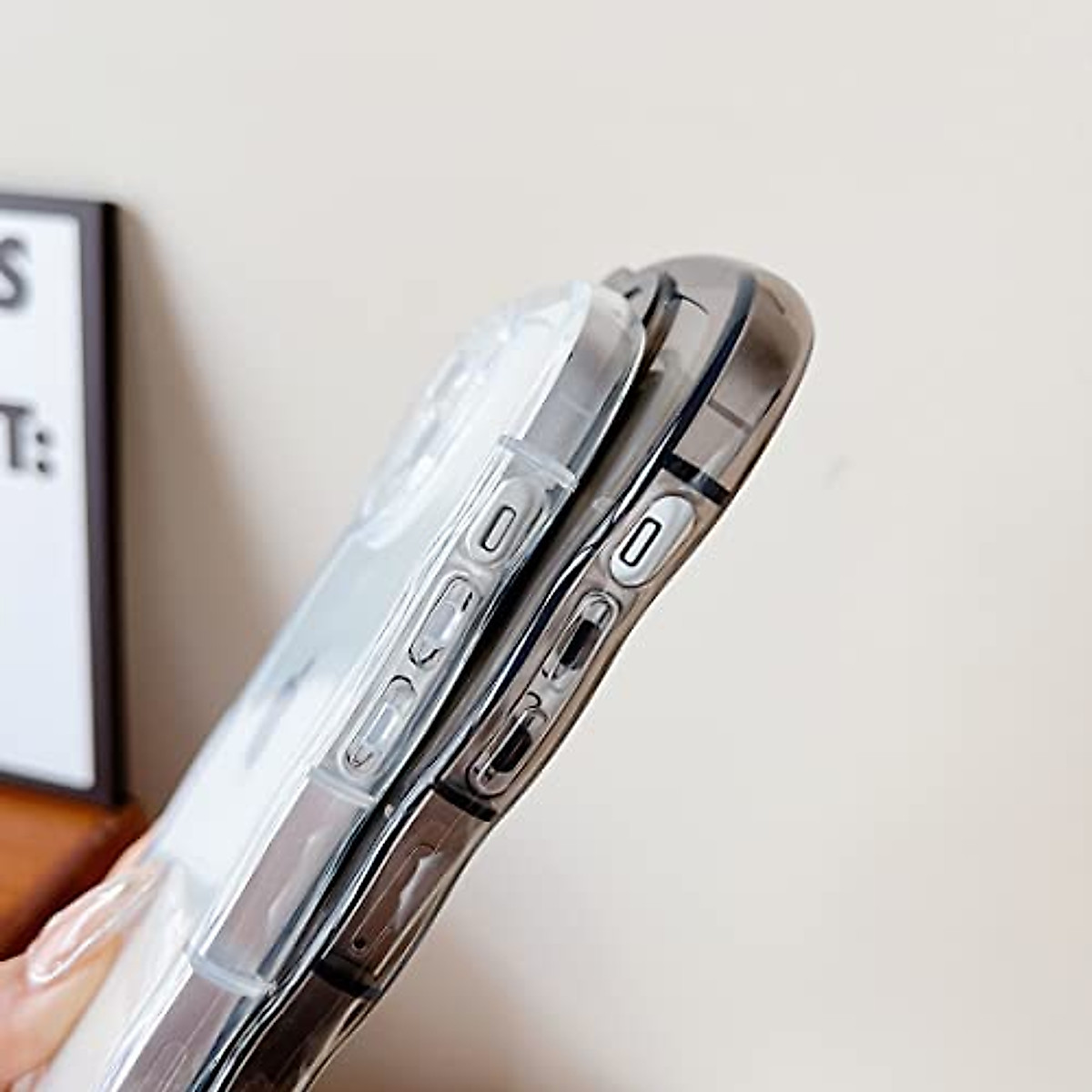 Caseative Curly Wave Shape Love Heart Camera Lens Protection Clear Soft Compatible with iPhone Case (Pink,iPhone 13)