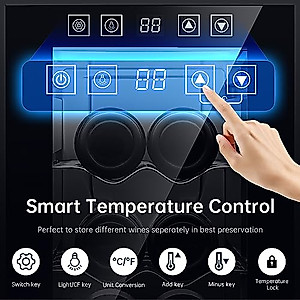 KingChii 12 Bottle Thermoelectric Wine Cooler Refrigerator Advanced Cooling Technology, Stainless Steel & Tempered Glass For Red Wine, Champagne for Home, Kitchen