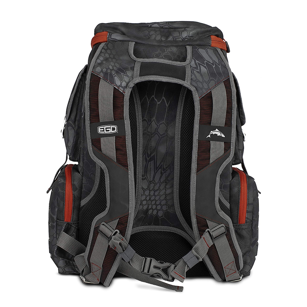 Ego Kryptek Tackle Box, Fishing Pack with 4 Accessory Trays, Water Resistant PVC, Multiple Storage Pockets, Tool Bag, G-Hook Closure System