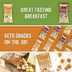 Better Than Good Sweet Keto, Gluten-Free Salted Caramel Protein Puffs (0.88 Ounce 4-Pack) - Paleo, Low Sugar, Low Calorie, Diabetic Friendly Snacks | 16g Protein & 2 Servings of Fruits & Veggies