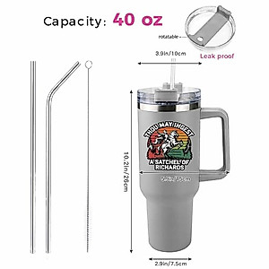 40 Oz Insulated Tumbler with Handle and Straw,Western Knight Horse Stainless Steel Vacuum Insulated Travel Mug,Leak-proof Water Bottle Iced Coffee Cup,Watercolor Stripe Tree