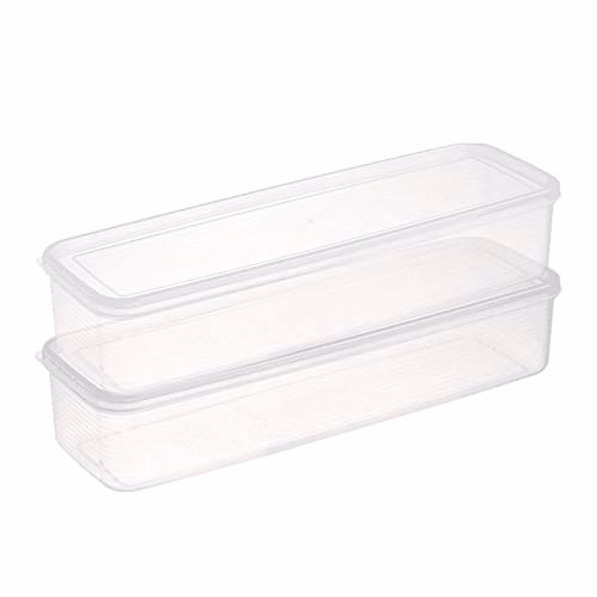 RAYNAG 2 Pack Pasta Containers Storage Spaghetti Noodles for Refrigerator/Pantry Airtight Spaghetti Keeper Box Clear Plastic Rectangular Pasta Horizontal Storage Canister
