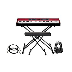 Nord Piano 5 73-Key Digital Piano Bundle with Adjustable Keyboard Stand, Adjustable Bench, Closed-Back Headphones, and 1/4-Inch TRS Cables (2-Pack) (6 Items)