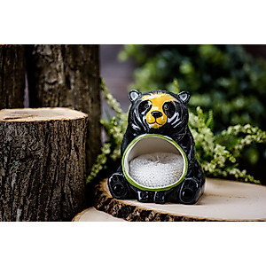 Boston Warehouse Black Bear Earthenware Scrubby Holder