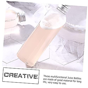 HEALLILY 8pcs Transparent Beverage Bottle Clear Milk with Lids Juice Bottles with Caps Distilled Water Gallons Case/6 Plastic Juice Bottles Drink Container Ordinary Small Empty Bottle