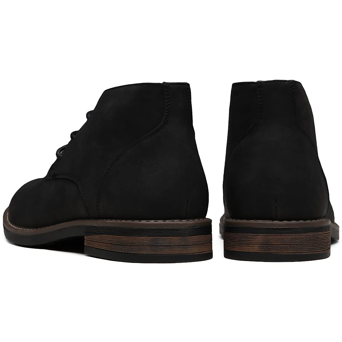 Jousen Men's Chukka Boots Lace Up Desert Ankle Boots Classic Causal Dress Boots For Men(AMY656A black 11)