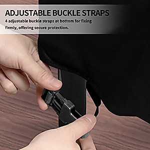 Easy-Going 600D Heavy Duty Patio Furniture Cover, Outdoor Rectangular Table and Chair Set Cover, Waterproof Outdoor Sectional Set Cover (110" L x 84" W x 28" H, Black)