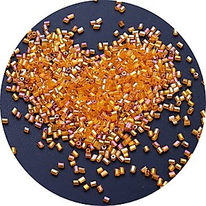 NHBT YU 800pcs 2x3mm Short Bugles Glass Beads Austria Crystal Colorful Czech Glass Spacer Seed Beads for Jewelry Making DIY Accessories T725 (Color : AB Orange, Size : 2x3mm 800pcs)