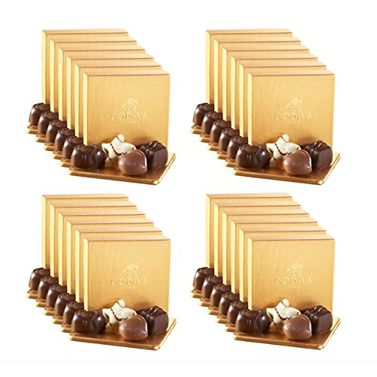 Godiva Chocolatier 24 Individually Packaged, 4-Piece Belgian Chocolate Gold Ballotins, Perfect for Bridal Showers - Parties - Wedding Favors
