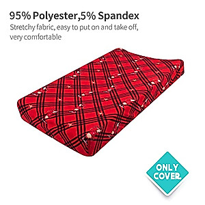 ALVABABY Christmas Gift Stretchy Jersey Changing Pad Covers 2 Pack Bassinet Sheet Soft and Light Baby Cradle Mattress for Boys and Girls 2CZE08